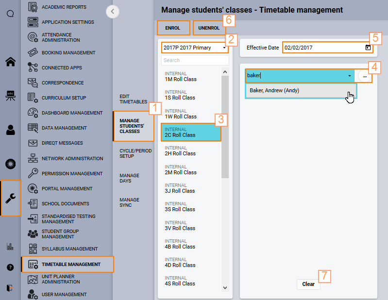 Enrolling and Un-Enrolling Students from Timetabled Classes (Non-Synced ...
