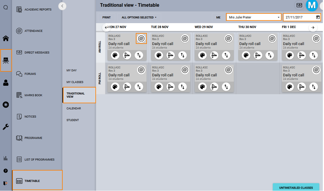 Enrolling and Un-Enrolling Students from Timetabled Classes (Non-Synced ...