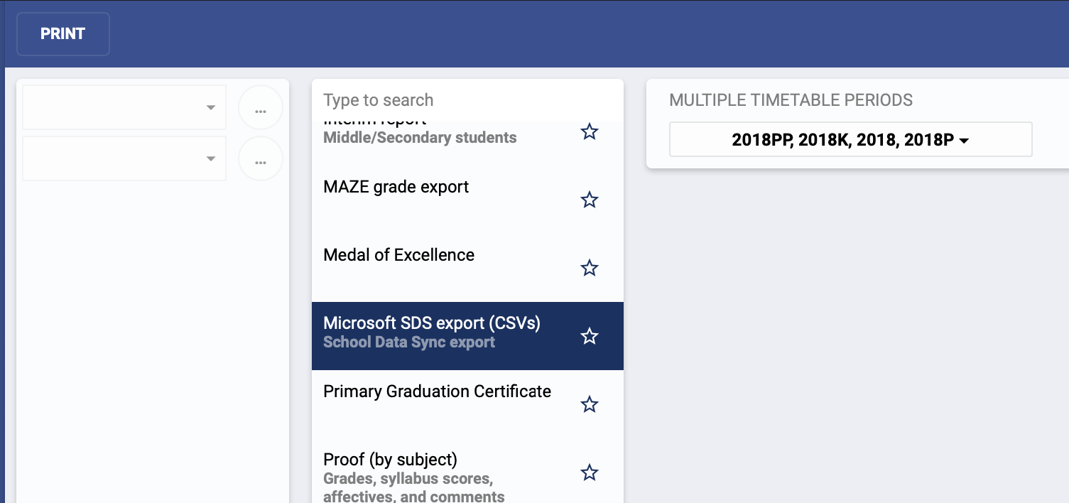 Export for Microsoft School Data Sync