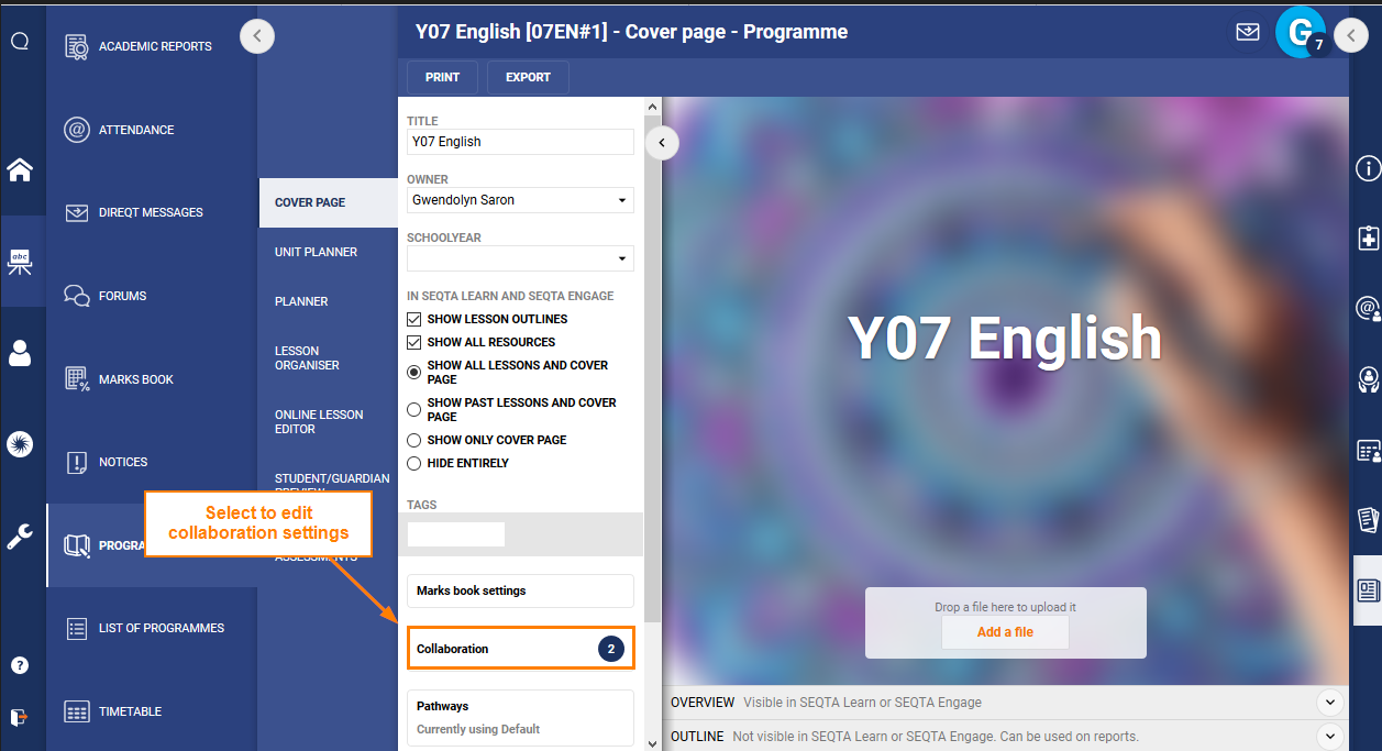 Programme Setup - Copying Programmes