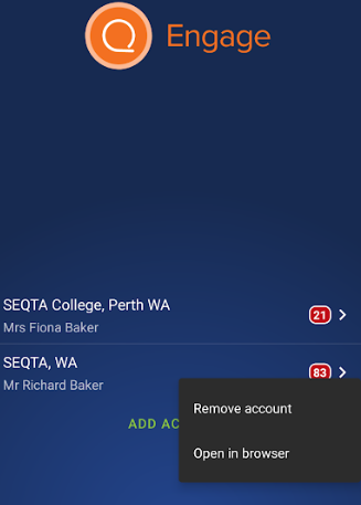 Removing Accounts From SEQTA Engage and SEQTA Learn Apps