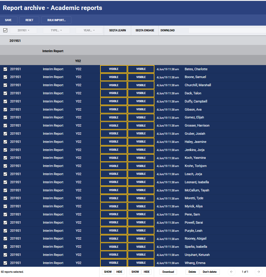 Displaying Academic Reports or Archived Documents in SEQTA Learn and SEQTA Engage