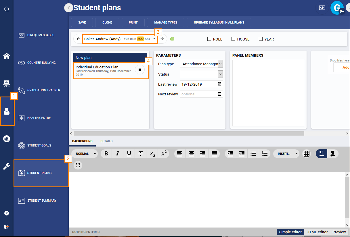 Accessing and Viewing Student Plans