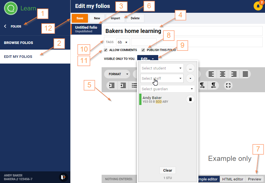 Creating and Managing Folios