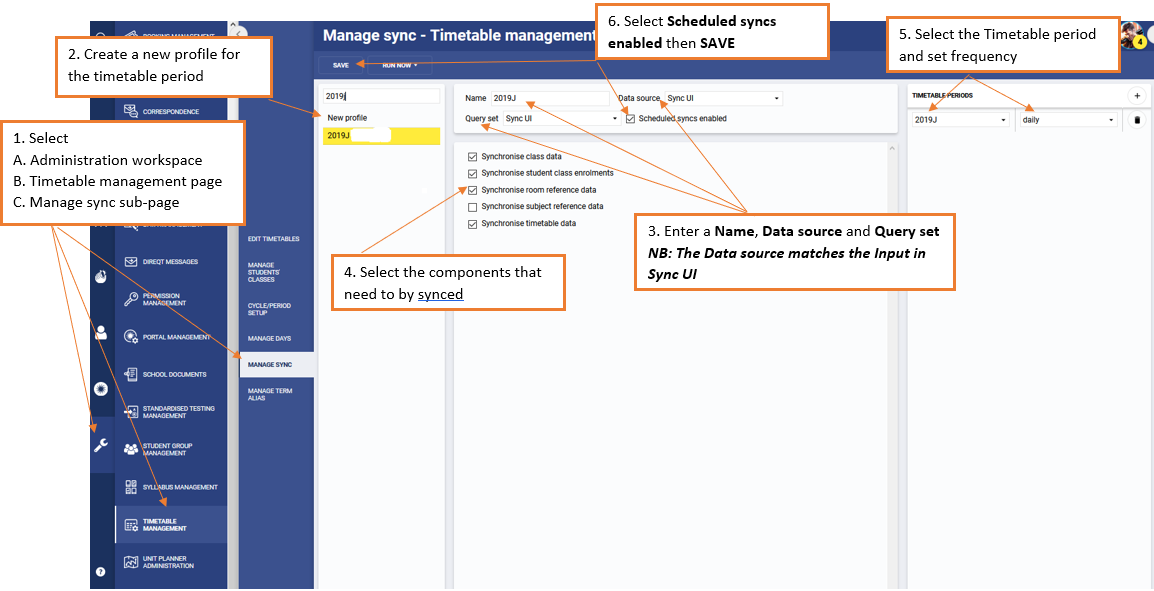 Rolling Out a Timetable and Setting up the Nightly Sync (Externally Managed Timetables Only)