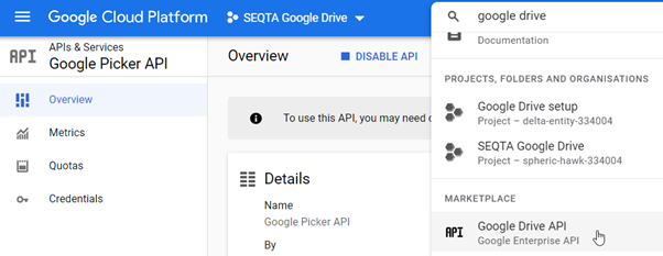 Google Drive integration setup