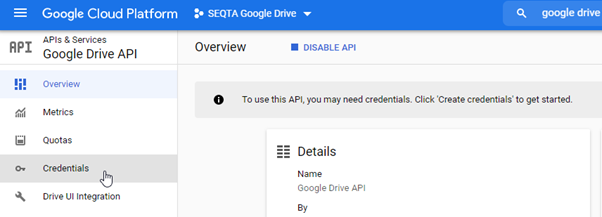 Google Drive integration setup