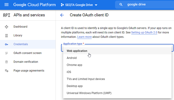 Google Drive integration setup