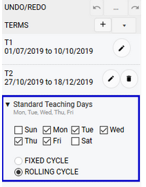 Timetable day management
