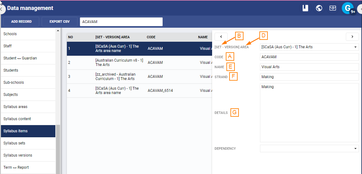 Adding and managing Syllabus