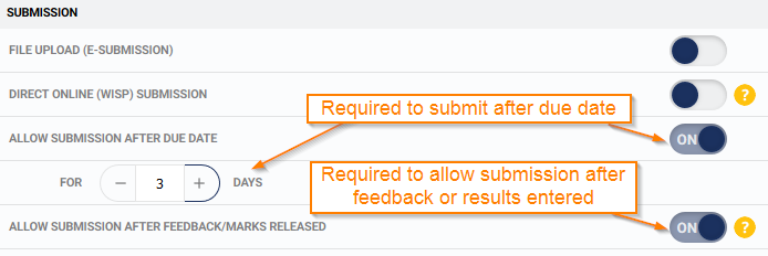 Enabling Assessment Submission After Feedback or Results Released