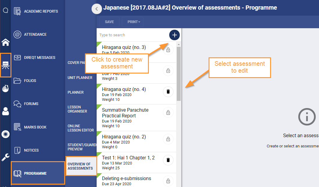 Creating and Managing Assessments