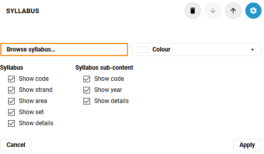 Adding syllabus to a programme