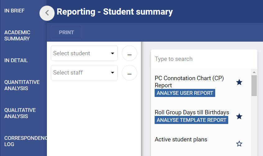 SEQTA Analyse report locations